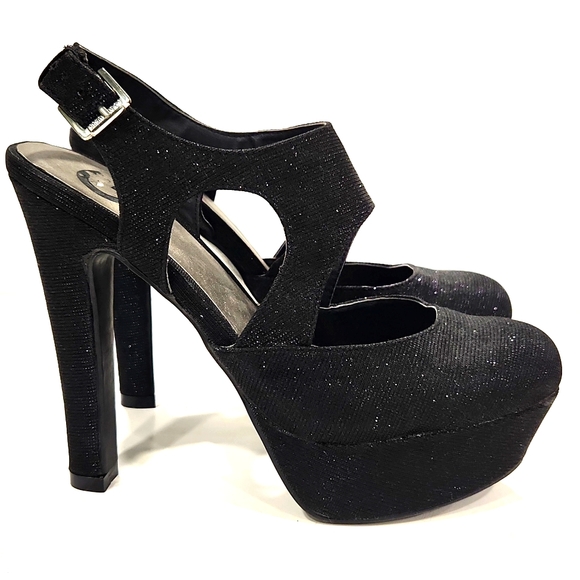 G by Guess | Shoes | New G By Guess Black Sparkle Platform Heels Size ...